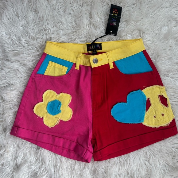 Dolls Kill | Shorts | Nwt Dolls Kill Delias Free Luv Nation Colorblock ...